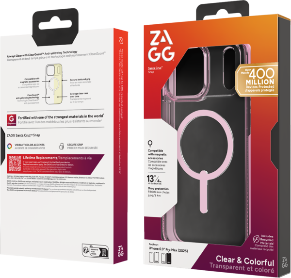 ZAGG Santa Cruz Snap for iPhone 17 Pro Max Pink Deals | Carphone Warehouse