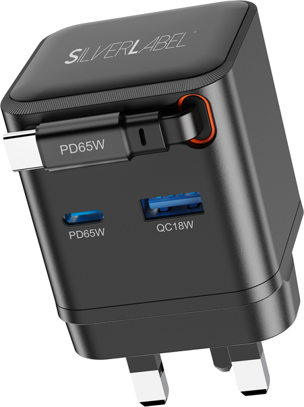 Silverlabel 65w Dual Charger with integrated USB-C Cable Deals ...
